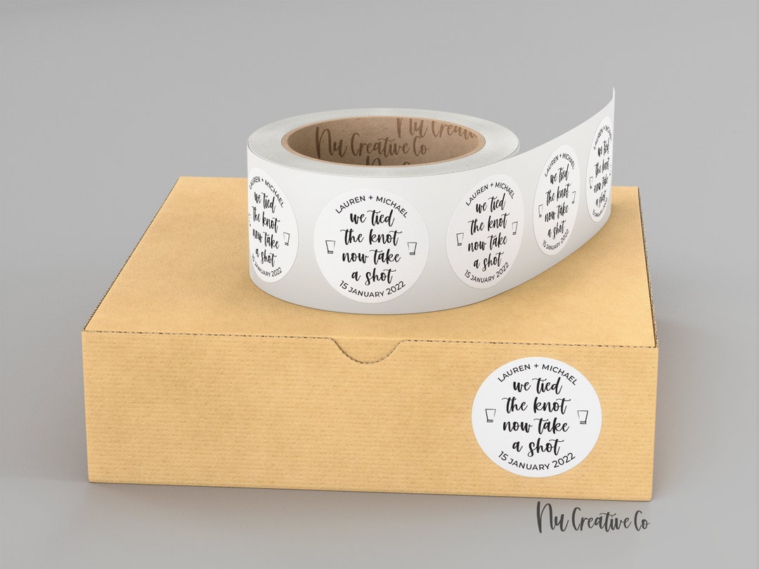 Take A Shot Stickers, We Tied the Knot Now Take A Shot Labels ...