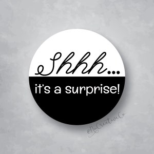 It's a Surprise! Shhh - Stickers - Boy or Girl - Baby Shower - Reveal ...