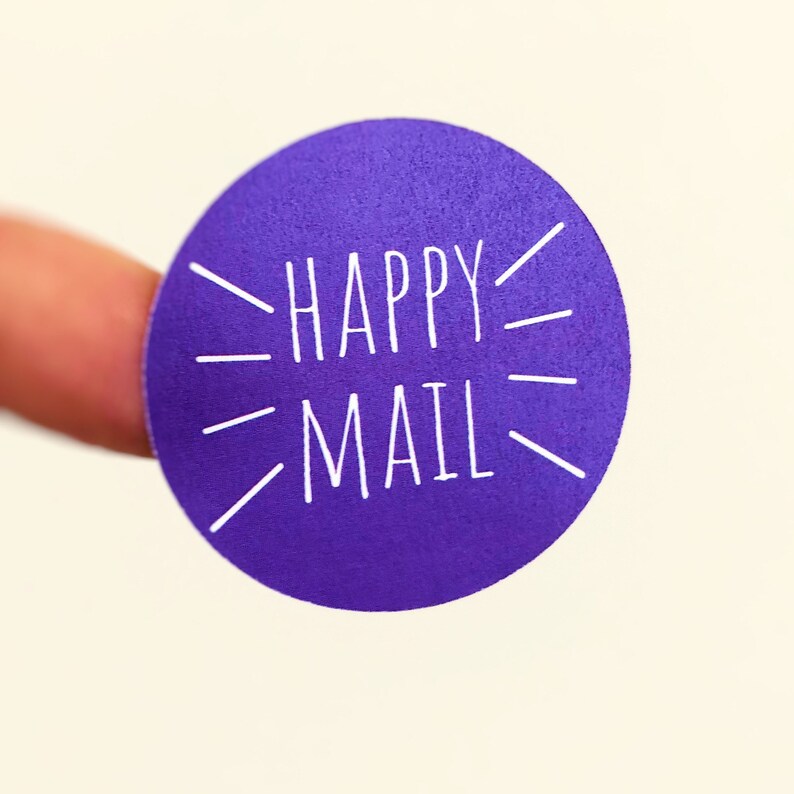 Happy Mail Package Label Sticker You Choose the Size and Color - Etsy