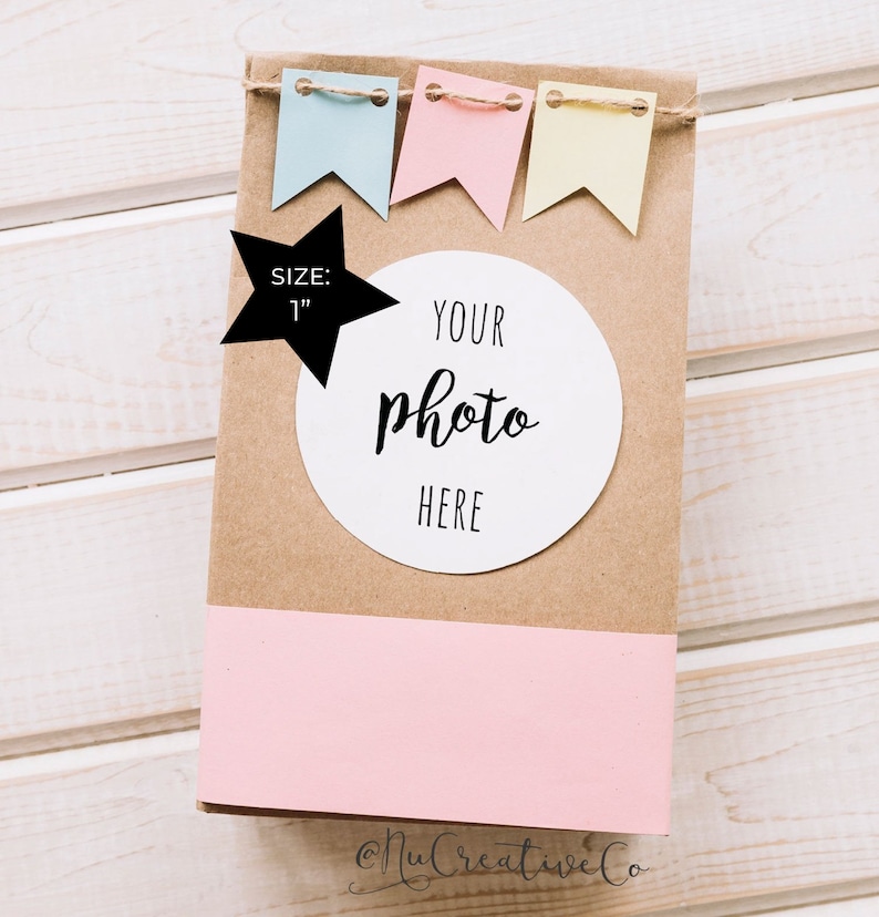 Custom Picture 1 Inch Stickers 1 Photo Circle Round - Etsy