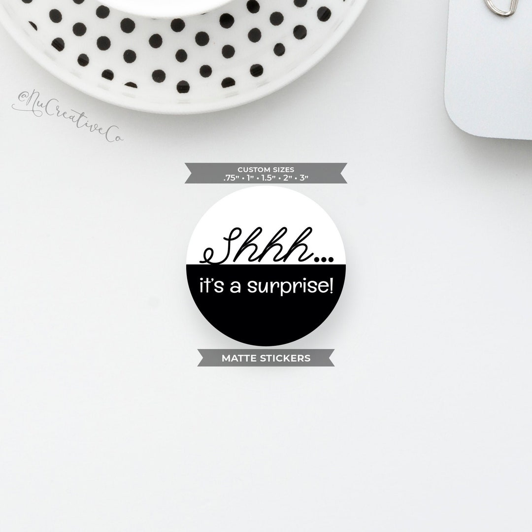 It's a Surprise! Shhh - Stickers - Boy or Girl - Baby Shower - Reveal ...