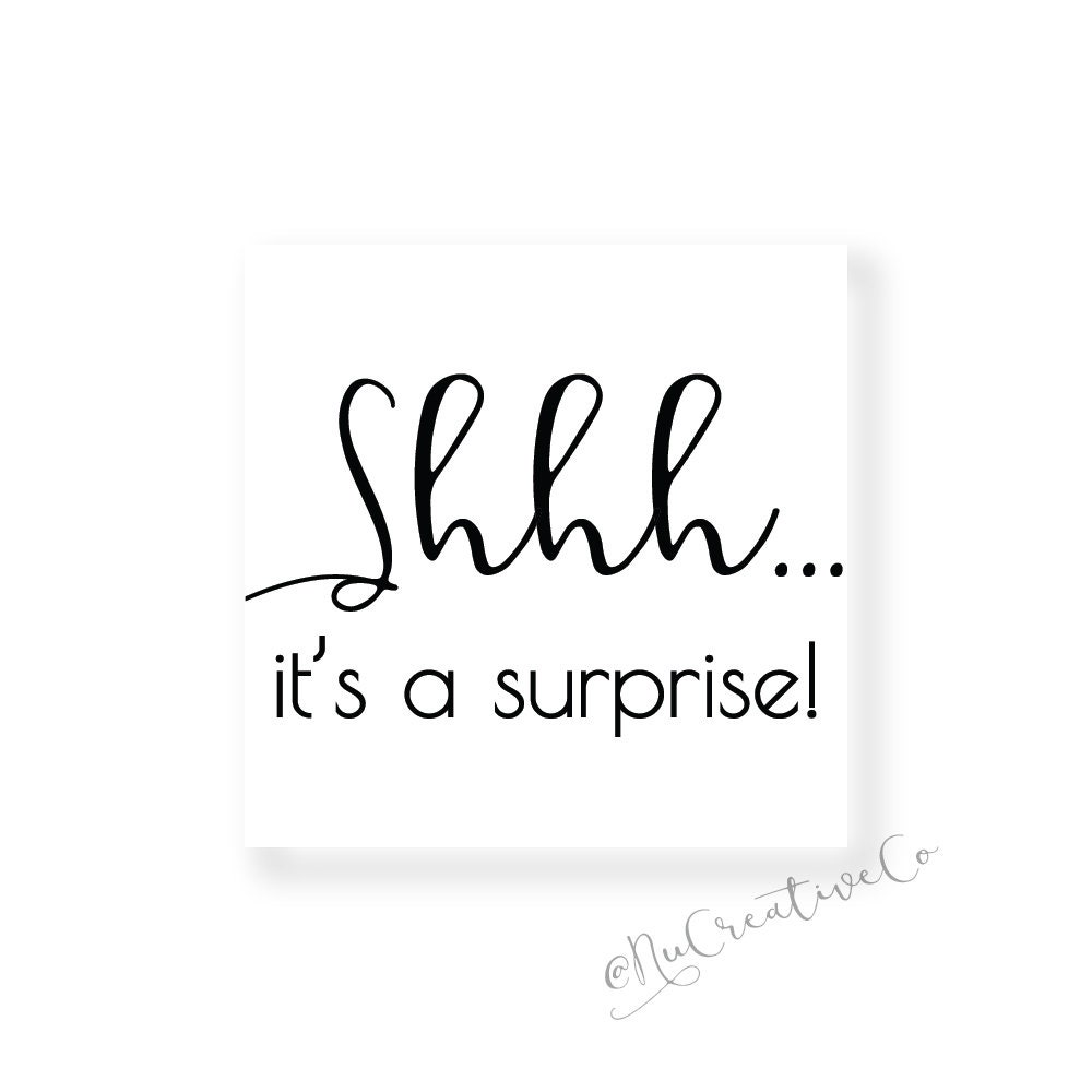 Shhh It's a surprise Square Stickers Boy or Girl | Etsy