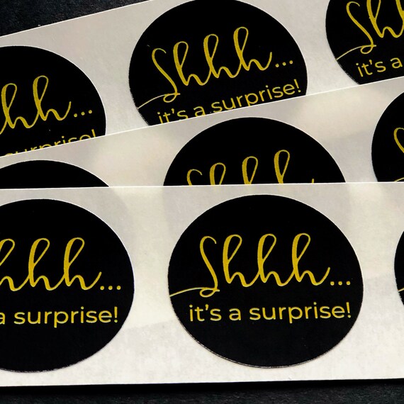 Shhh It's a surprise Stickers Surprise Stickers It's | Etsy