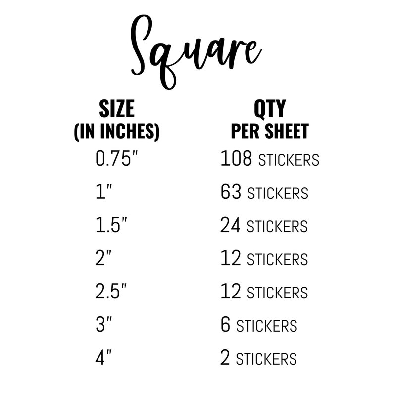 Square Custom Matte Stickers Printed Square Labels Logo - Etsy