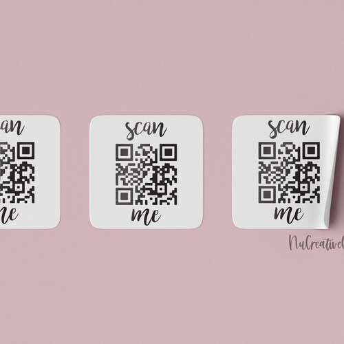 Custom QR Code Scan Me Labels Reorder Review 1 Square - Etsy