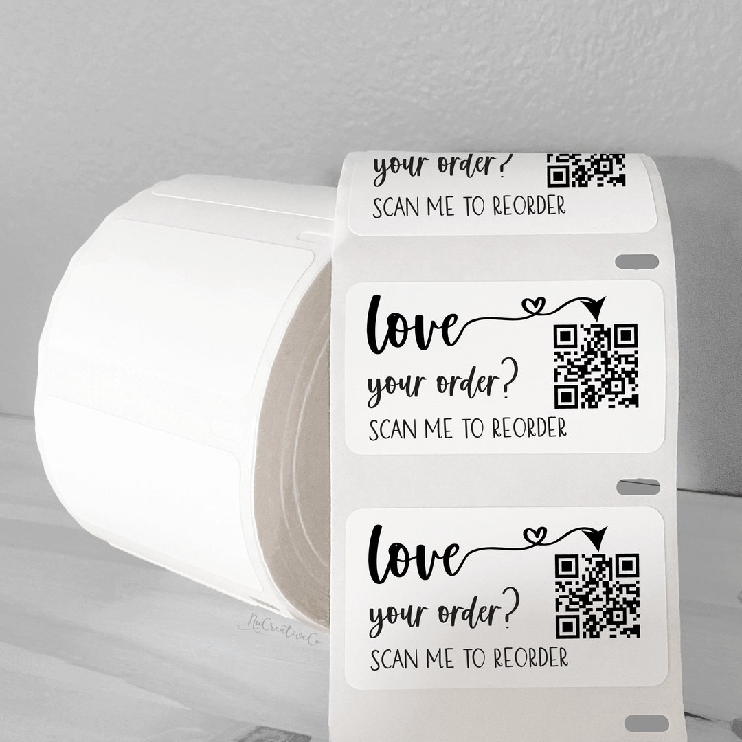Custom QR Code Scan to Reorder Labels Large 1.25" X 2.25" Stickers ...