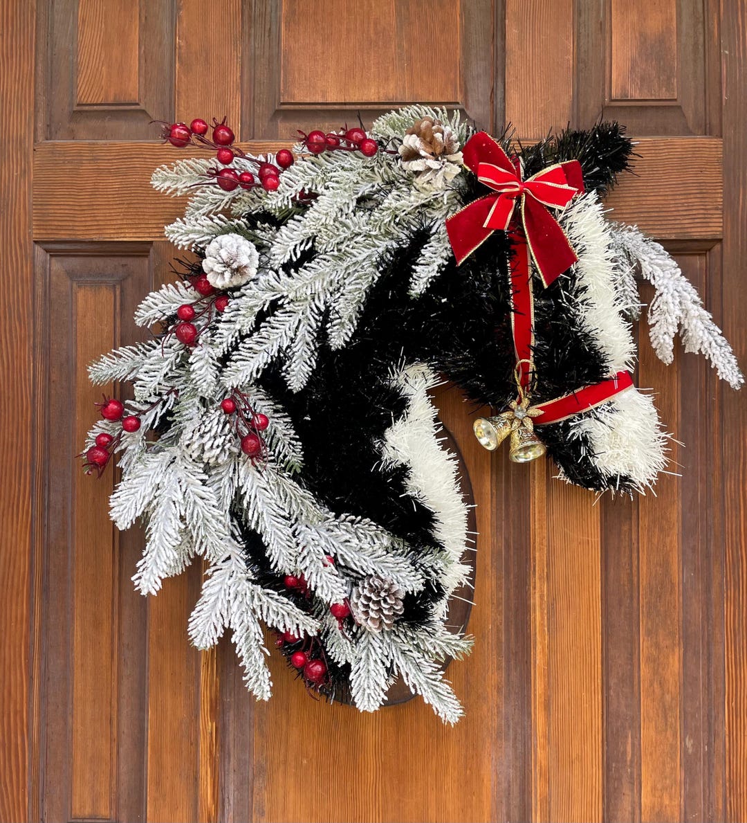 Christmas Horse Wreath/horse Wreath/gypsy Vanner Hoese Wreath/paint ...