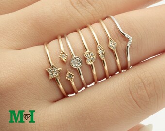 Signet Gold Script Rings10K Ring14K Solid Gold RingInitial | Etsy