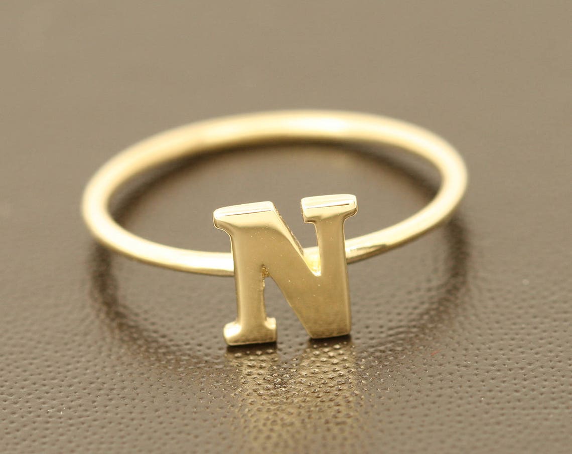 Script Ring Personalized Ring Custom Ring Solid Yellow Gold | Etsy