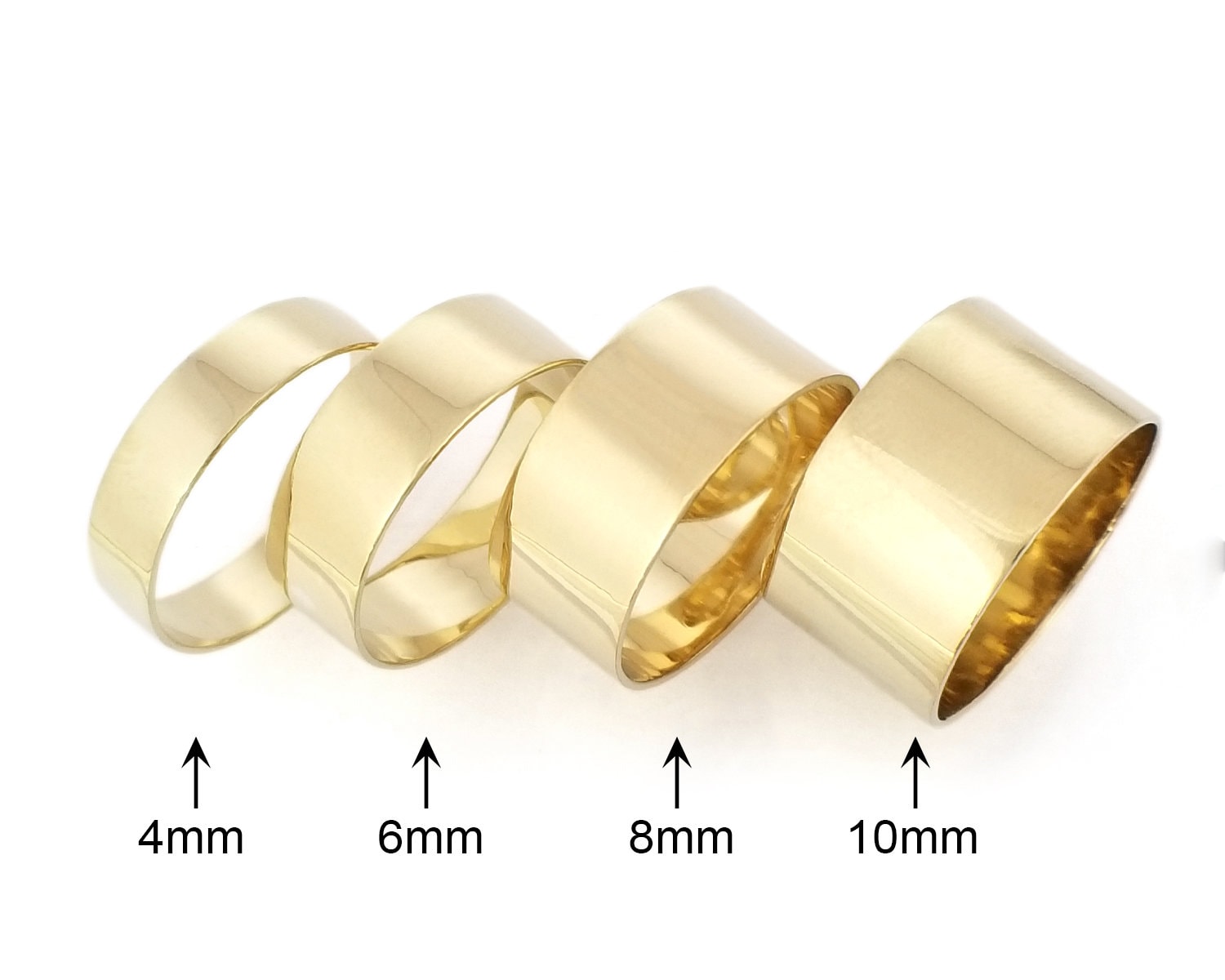 Wedding Bandgold Flat Ring 14K Solid Gold Rings Wedding Ring - Etsy