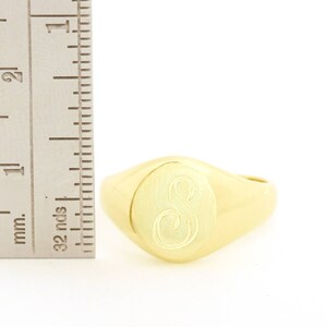 Signet Gold Script Rings10k Ring14k Solid Gold Ringinitial - Etsy