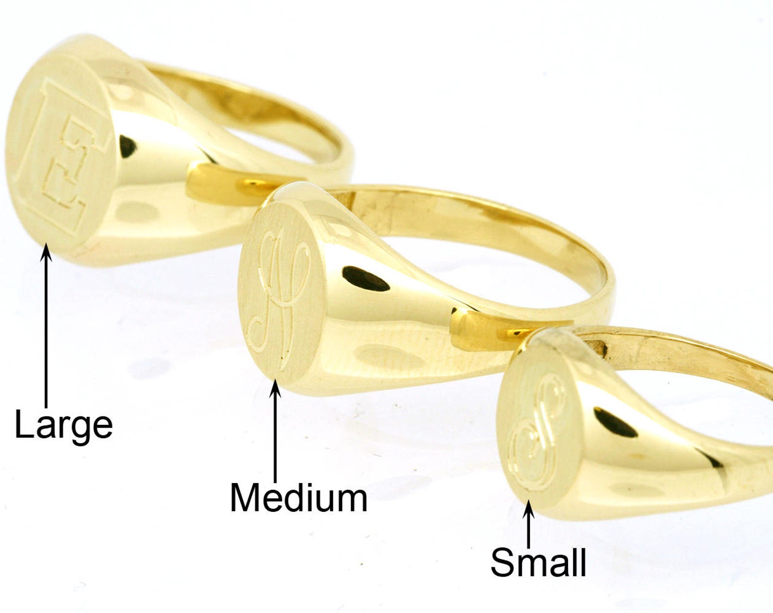 Signet Gold Script Rings10k Ring14k Solid Gold Ringinitial - Etsy