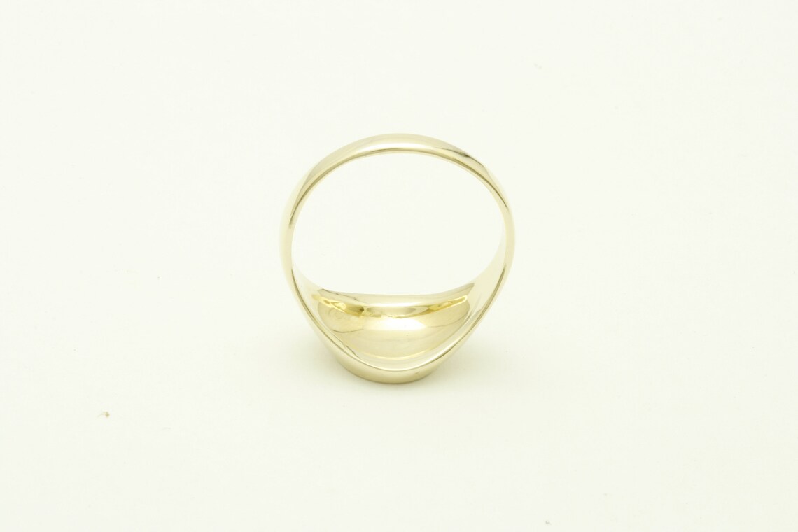 Signet Gold Script Rings10k Ring14k Solid Gold Ringinitial - Etsy