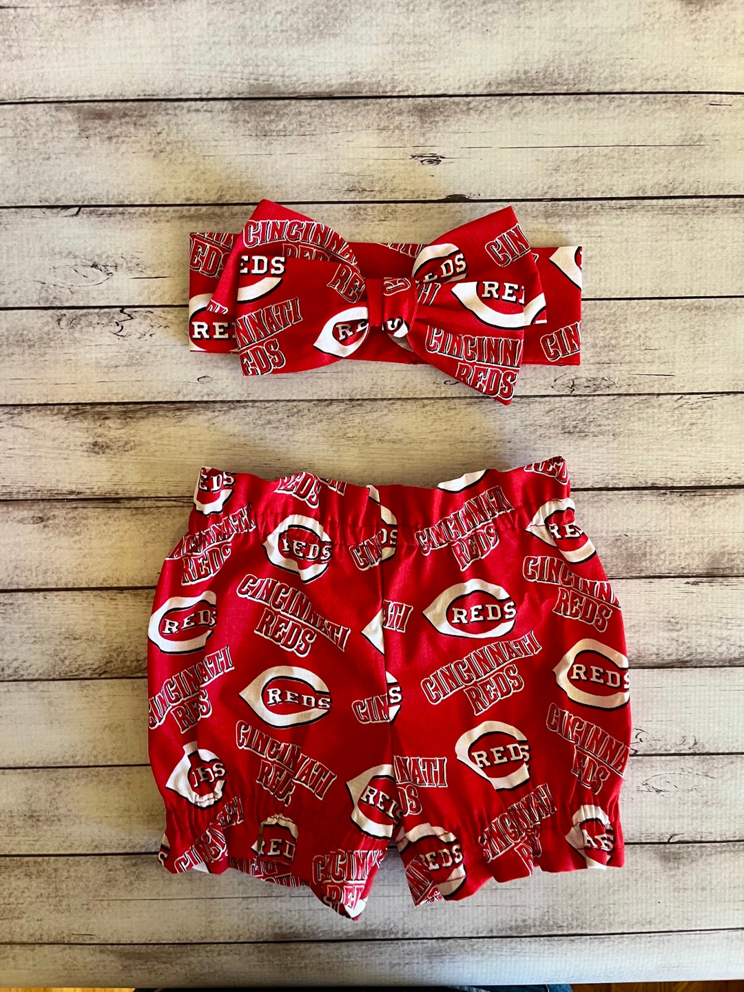 Cincinnati Reds Inspired Baseball Little Baby Girl Headwrap Headband ...
