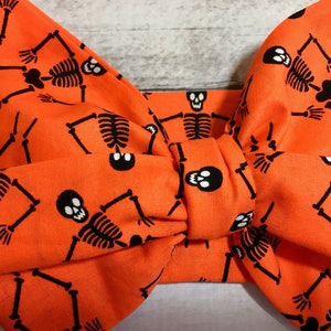 Halloween Black Orange Skeleton Bones Skulls Fall Headwrap Headband ...