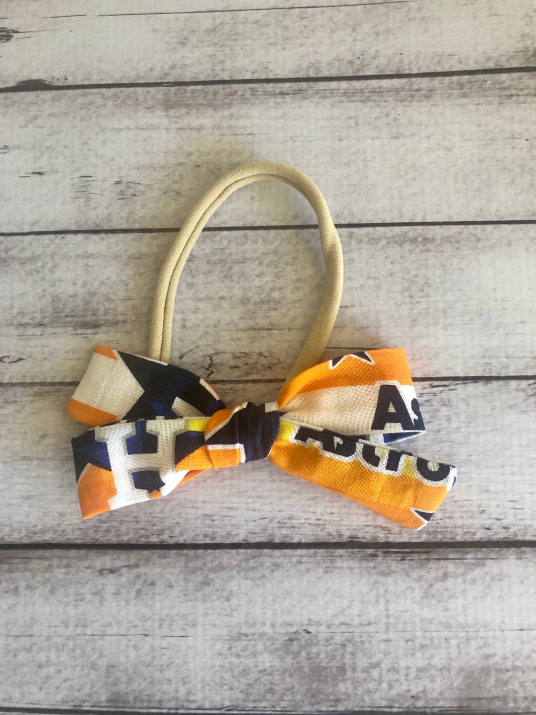 Houston Inspired Baseball Elastic Nylon Stretch Knot Bow One Size ...