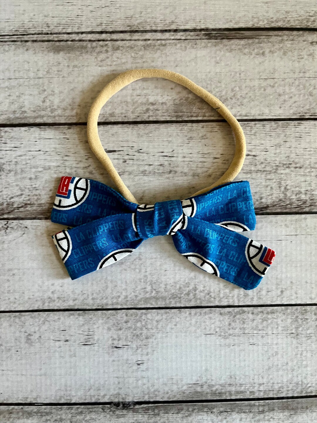 Los Angeles Clippers Inspired Basketball Elastic Nylon Stretch Knot Bow ...