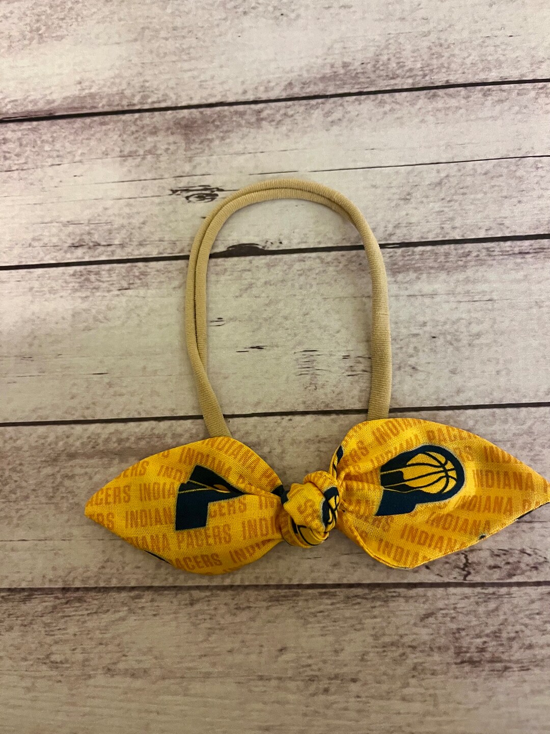 Indiana Pacers Inspired Basketball Elastic Nylon Stretch Knot Bow One ...