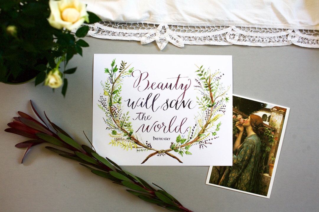 Beauty Will Save the World, Dostoevsky, Art Print, Wall Decor, Russian ...