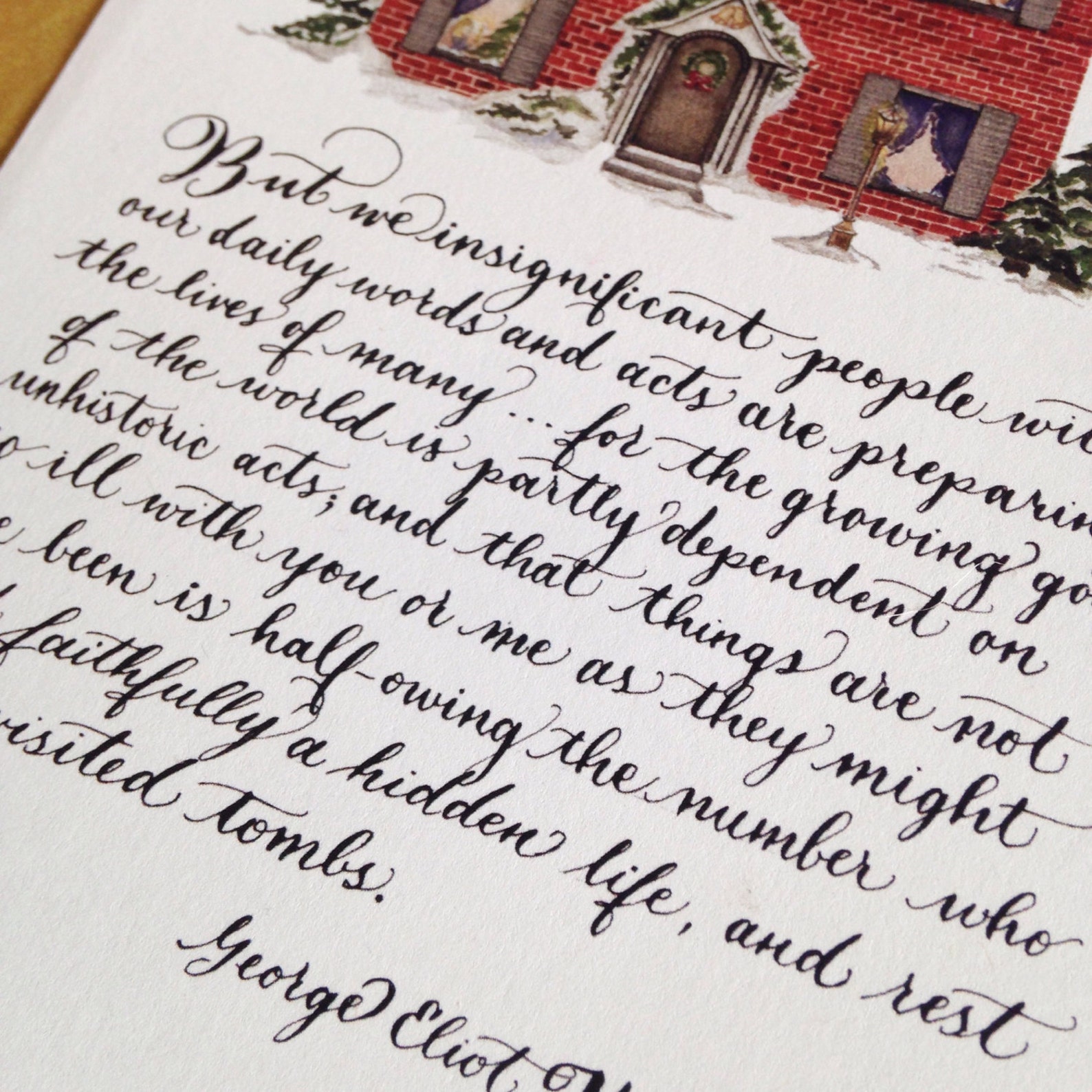 Middlemarch Brick House Print, George Eliot, "but We Insignificant ...