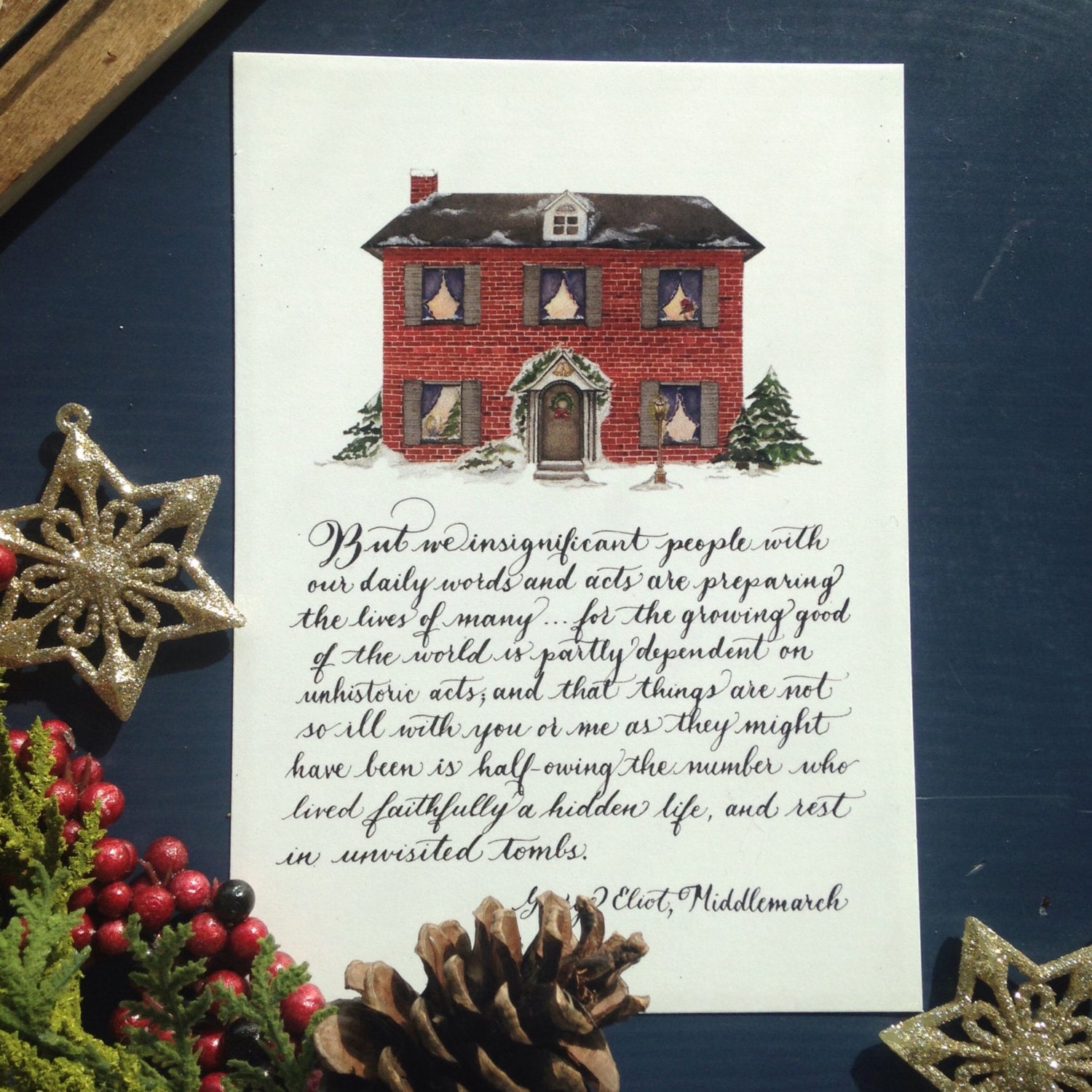 Middlemarch Brick House Print, George Eliot, "but We Insignificant ...