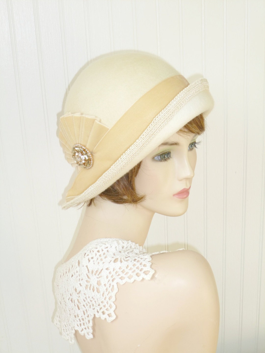 1920's Hat - the Mary - Custom Convertible ~mary~ 3 in 1 Cloche With ...