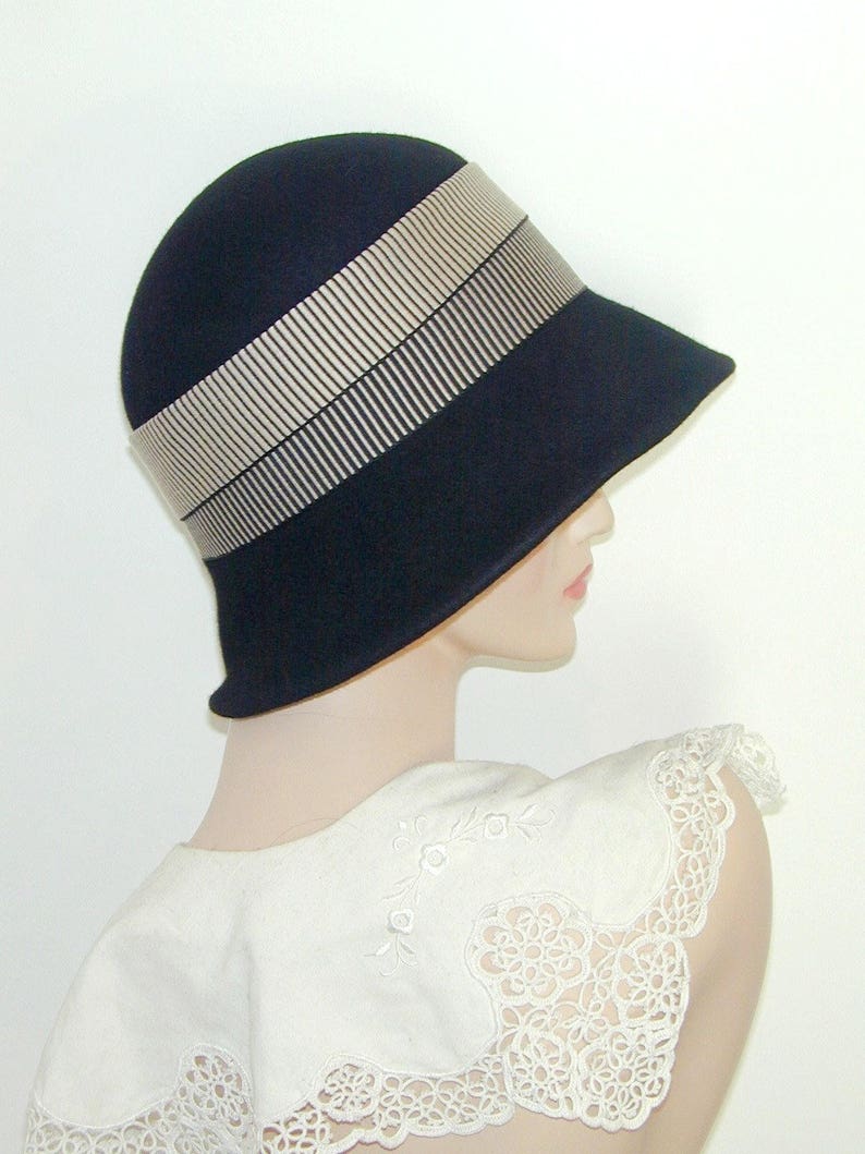 Convertible Handmade Wool Bowler Cloche Miss Fisher Downton - Etsy
