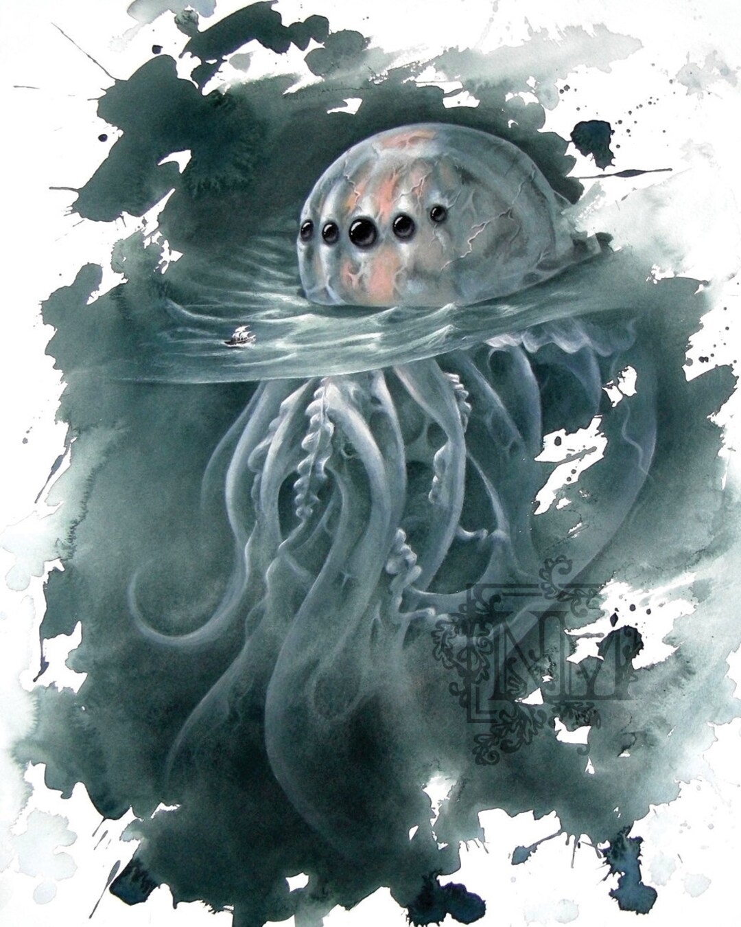 Sea Monster Art Print - Etsy