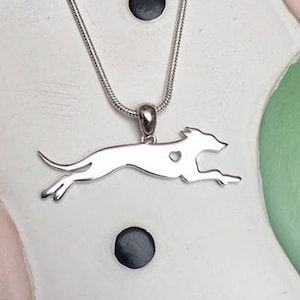Whippet Sterling Silver Charm Necklace - FREE SHIPPING - Etsy