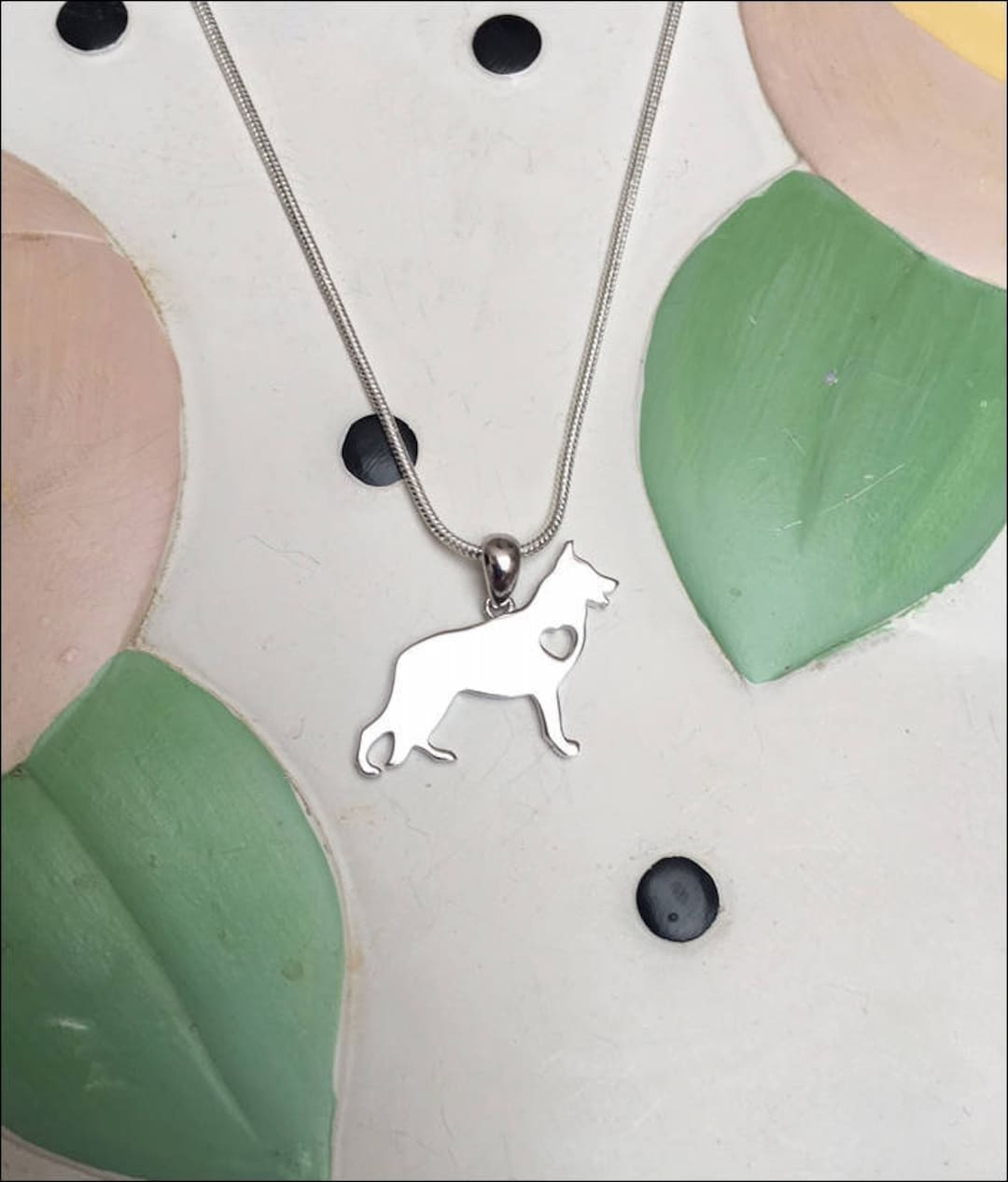 German Shepherd Sterling Silver Charm Necklace - FREE SHIPPING - Etsy