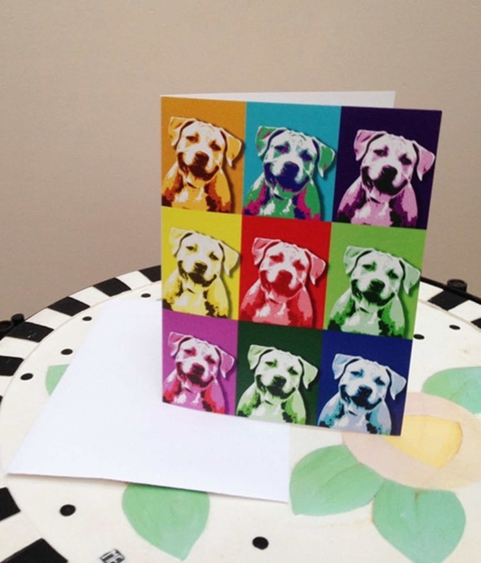 Smiling Pit Bull Pop Art Cards set of 5 | Etsy