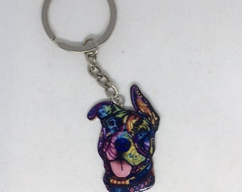 Pit Bull Keychain - Etsy