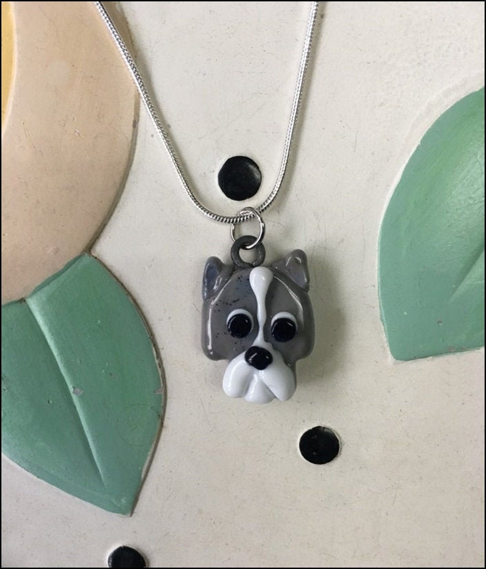 Pit Bull Glass Charm Necklace - FREE SHIPPING - Etsy