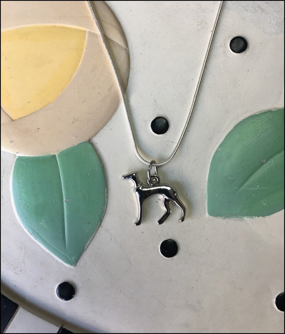 Whippet Silver Charm Necklace - FREE SHIPPING - Etsy