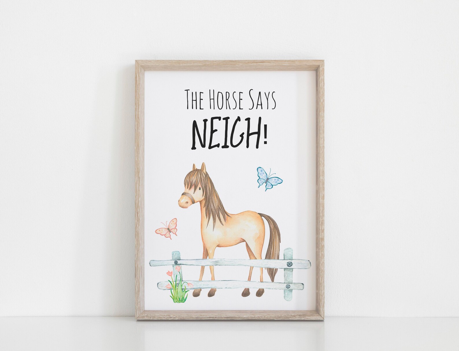 Farm Yard Horse Nursery Print, the Horse Says Neigh, Wall Art Baby ...