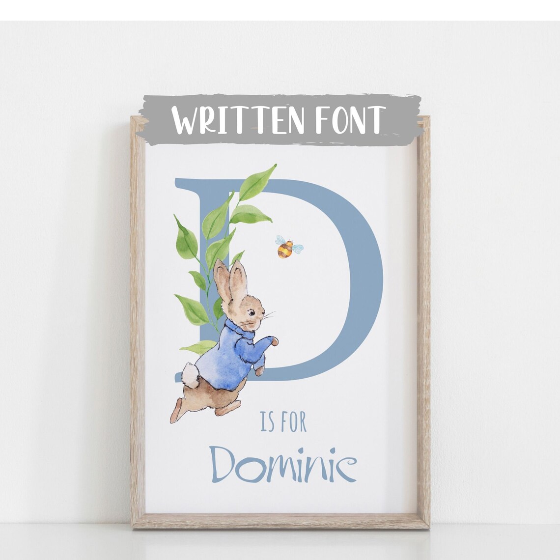 Custom Personalised Name Peter Rabbit Print Set I Blue Beatrix Potter ...