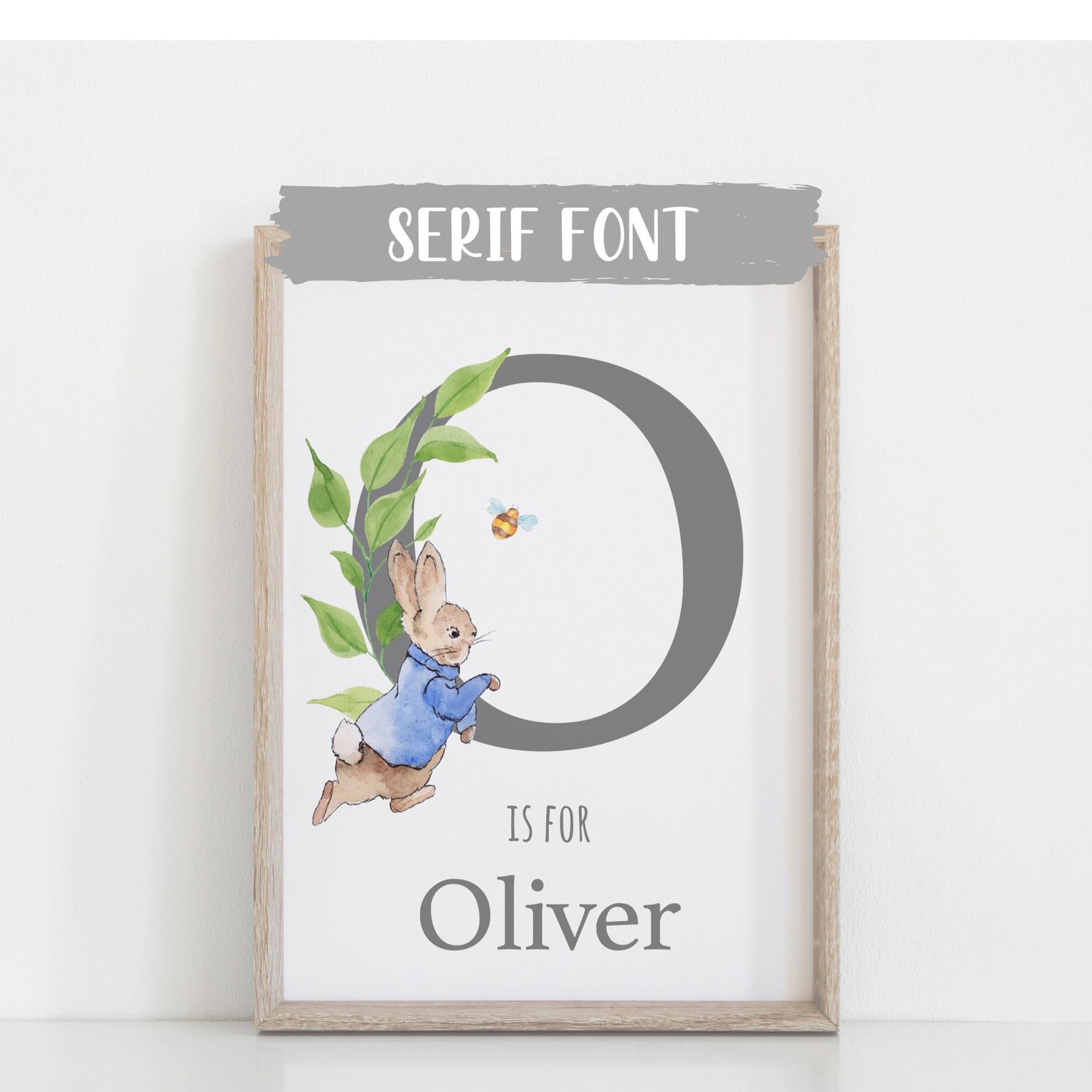 Custom Personalised Name Peter Rabbit Print Set I Blue Beatrix Potter ...