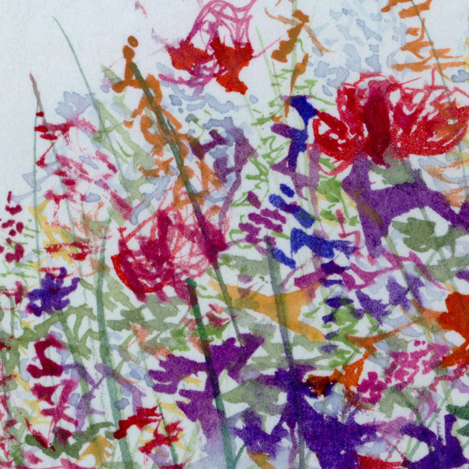 Morning Meadow Print, 6x6, 8x8, 10x10, 12x12, Giclée Print, Watercolor ...