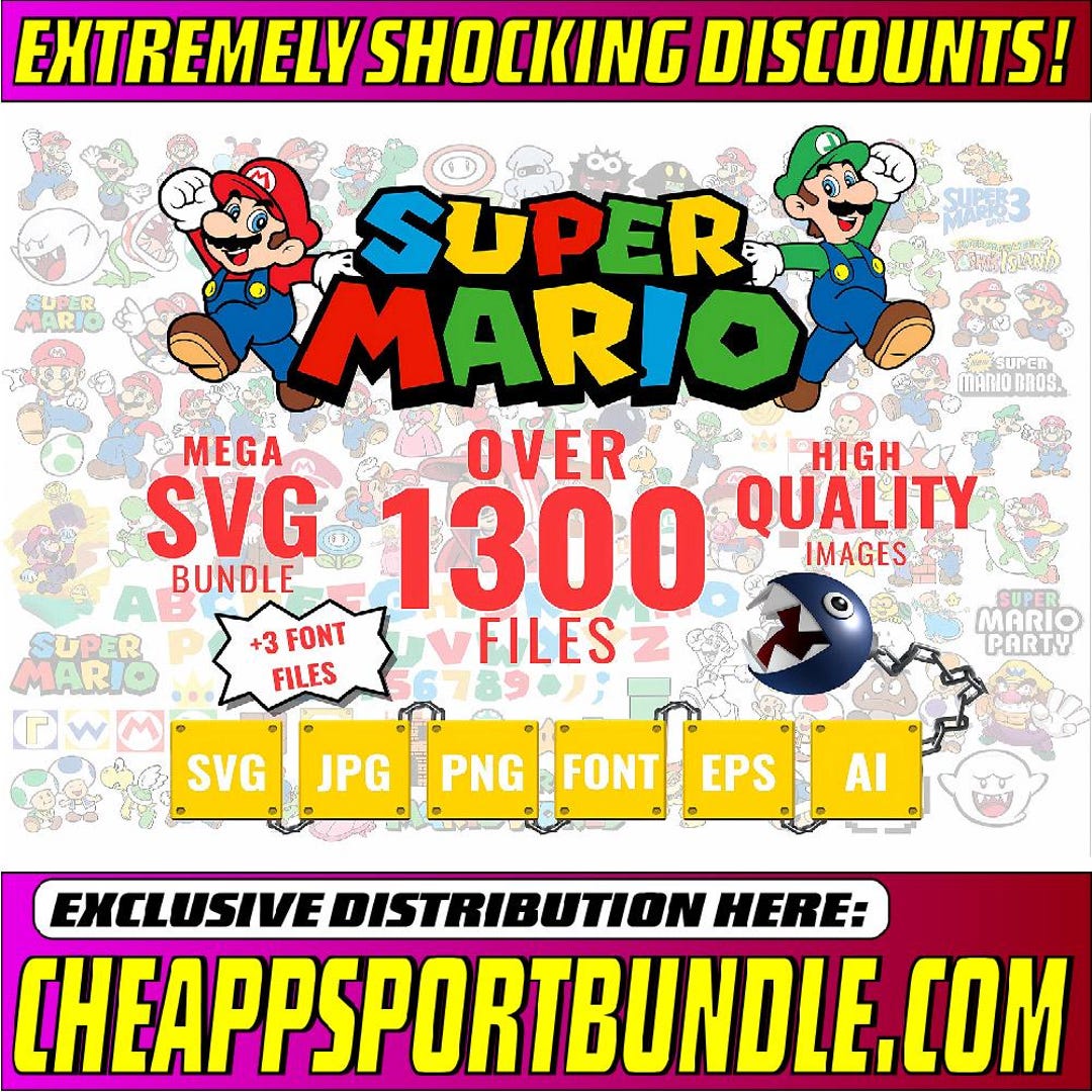 Super Mario SVG Bundle for Cricut and Sublimation, Mario Cut Files ...