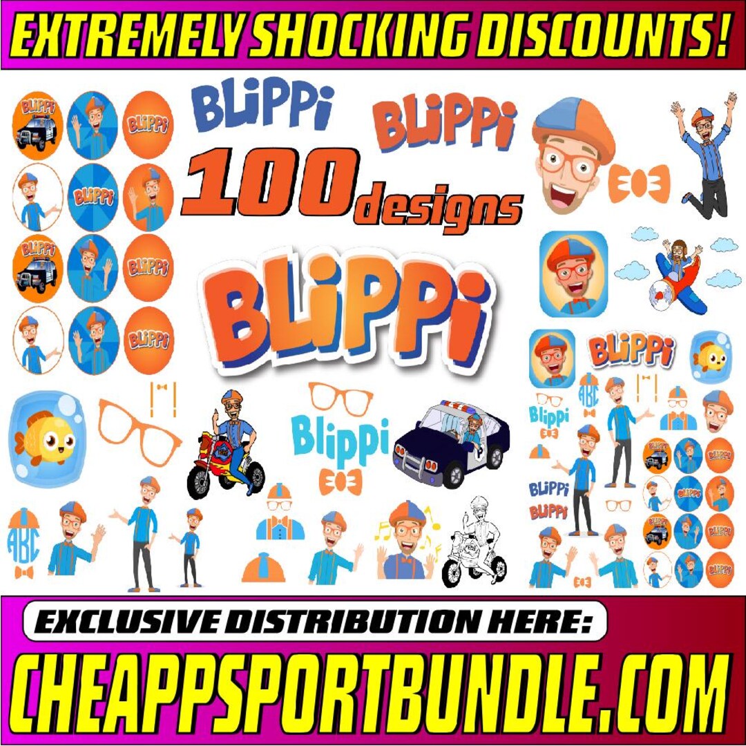 Bliippii SVG Bundle, Happy Birthday Bliippii Svg, Bliippi Sublimation ...