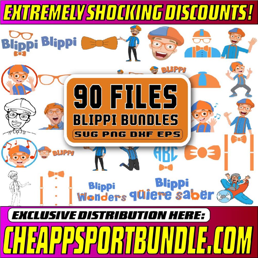 Bliippii SVG Bundle, Happy Birthday Bliippii Svg, Bliippi Sublimation ...