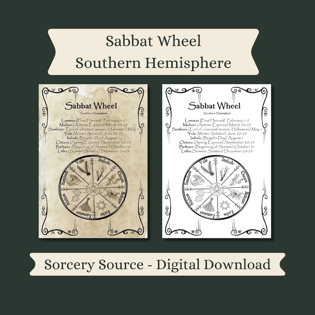 Wheel of the Year Southern Hemisphere, Pagan Calendar, Sabbat Calendar ...