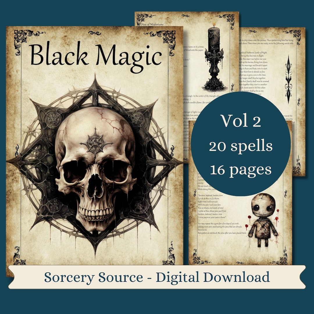 Black Magic Spells & Curses Vol.2, BOS Pages, Book of Shadows Grimoire ...