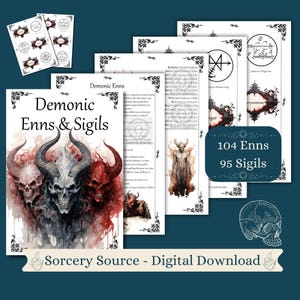 Demonic Enns & Sigils Book of Shadows Grimoire Pages, Demonolatry BOS ...