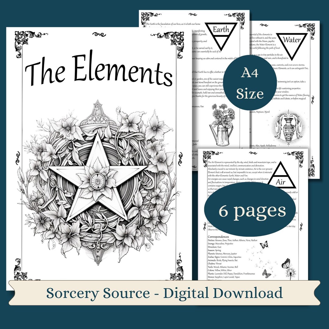 Five Elements Grimoire Pages: Wicca Book of Shadows Intro (PDF Download ...