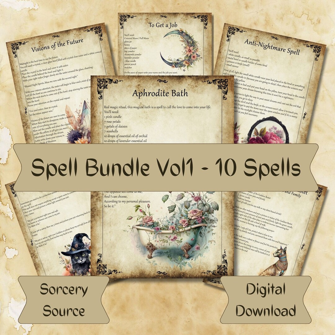 Spell Bundle Vol.1 BOS Pages Grimoire Pages Baby Witch - Etsy
