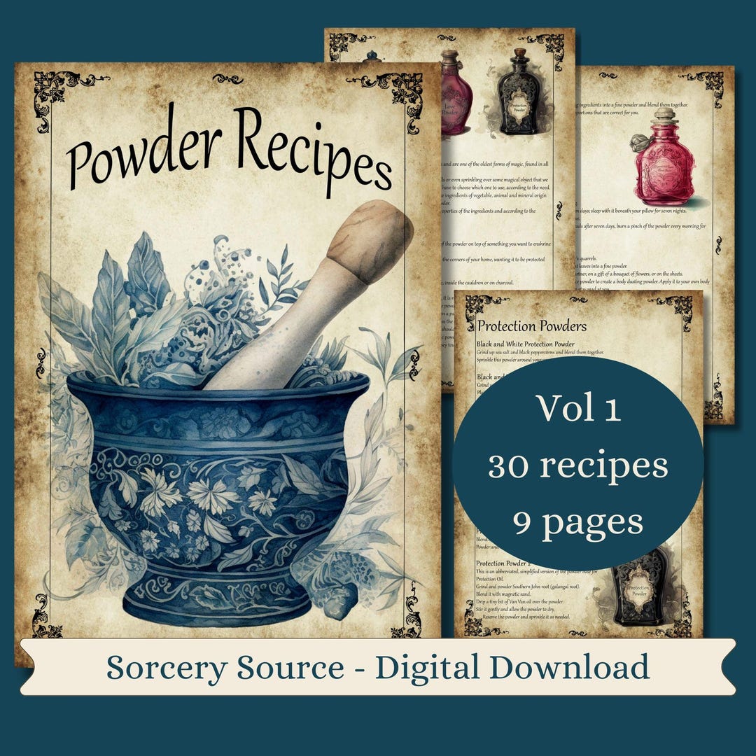 Magic Powder Recipes Vol 1, Book of Shadows Grimoire Pages, BOS Pages ...