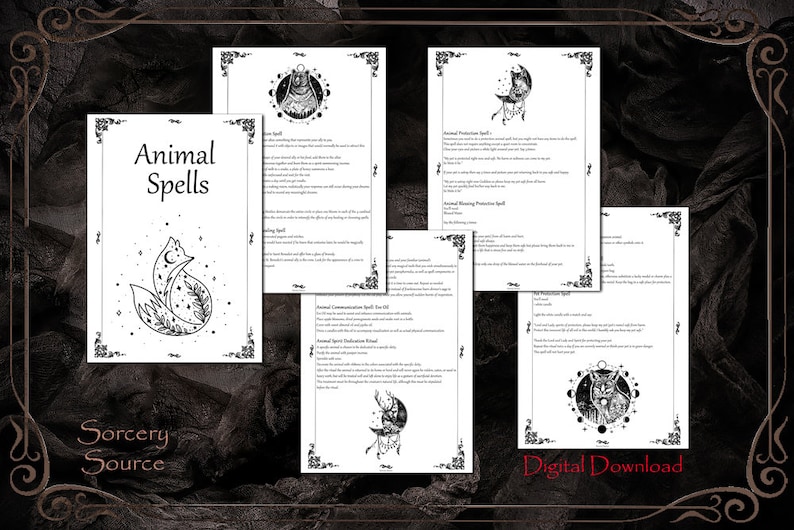 Animal Spells Digital Book Witchcraft BOS Pages Grimoire - Etsy