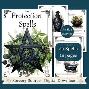 Protection & Defense Spells Book of Shadows Grimoire Pages, BOS ...
