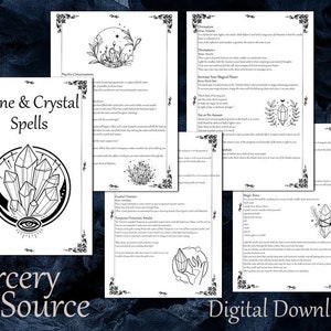 Stone Crystal Spells Spell Books Book of Shadows - Etsy
